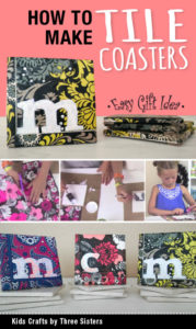 How to Make Ceramic Tile Coasters - Kids Crafts by Three Sisters | Free ...